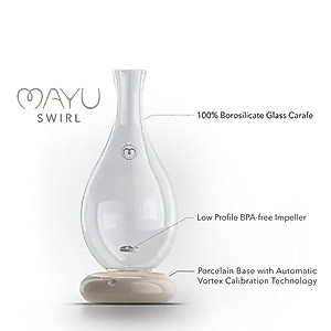 MAYU Glass Wine Aerator Decanter Pitcher - Swirling Wine Decanter, Aerator Wine Glass - Red Wine Aerator/Red Wine Decanter, At Home Wine Decanters - Sensor Technology Wine Decanter with Aerator - 1.5L