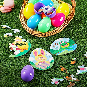 JOYIN 12 Pcs Easter Eggs Jigsaw Puzzle for Egg Hunt Game, School Activities Rewards, Kids Party Favors, Easter Basket Stuffers Fillers, Classroom Prize Supplies