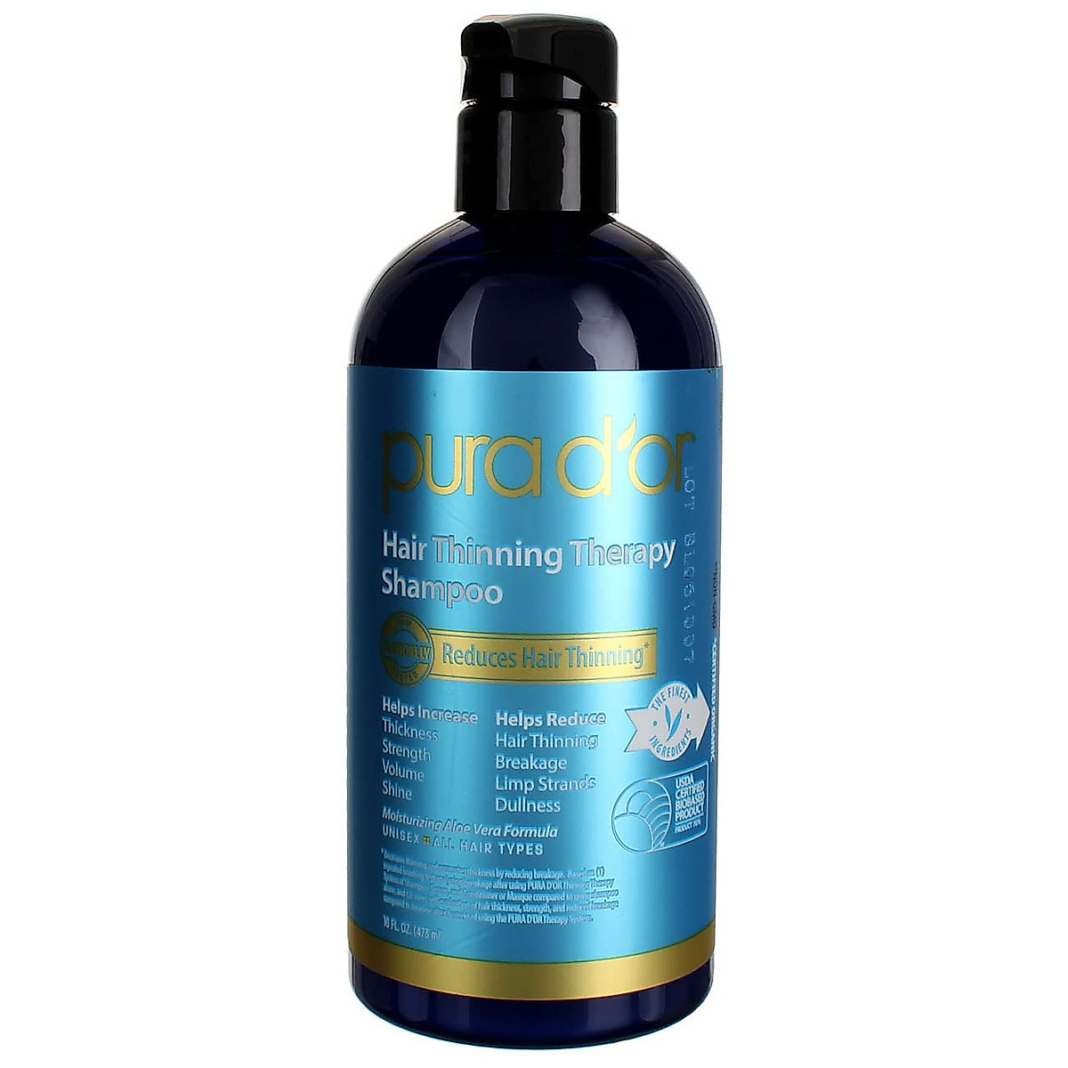 Pura D'or Hair Thinning Therapy Shampoo - 16 oz, Pack of 2