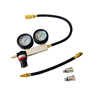 MengYoo New Generation Cylinder Leak Down Tester,Engine Cylinder Dual Gauge Leakdown Tester kit Diagnostics Tool(Tu-21)