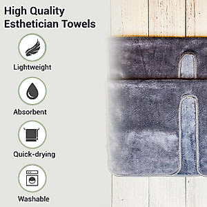 BeautyClothCo Esthetician Towels for Facials - Pack of 2 Facial Towels - Mask Removing Face Wrap - Perfect for Spa, Salon, & at-Home Skincare - Super Soft Microfiber Face Towel Set - Grey