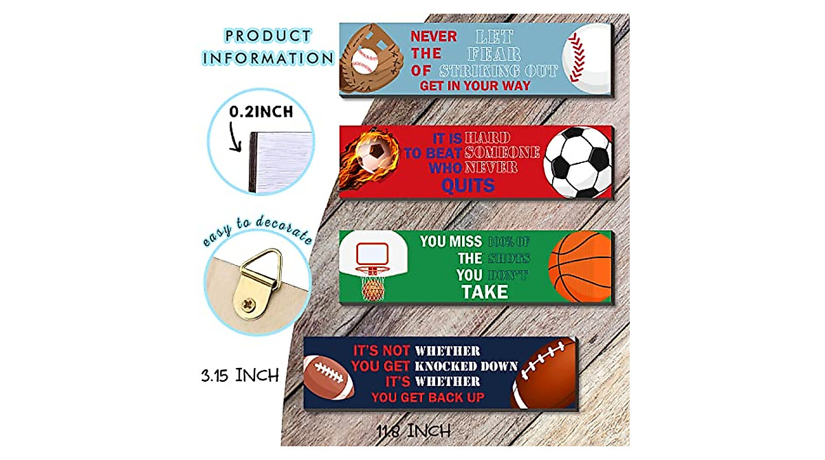 Sport Motivational Wall Art Pack for Boys' Rooms & Playrooms