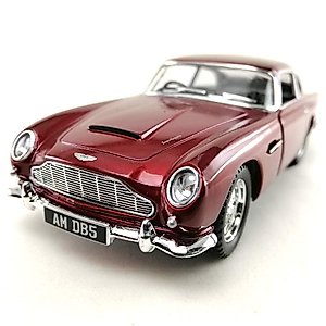 Sport Racing Classic Model Car Die-Cast 1:38 1963 Aston Martin DB5 Red Color Toy Collection Pull Back Open Door Hobby Collectible , unisex