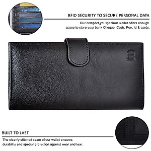 ESTALON Leather Checkbook Cover for Men & Women - Duplicate Checks - RFID Blocking - Slim Wallet with 5 Card Holder Slots - Personal & Business Checks - Standard Register - Gifts for Him, Her