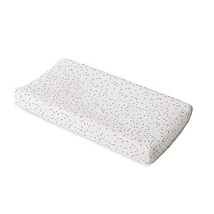 Red Rovr Kid Muslin Changing Pad Cover 16"x32" - 100% Cotton Machine Washable Standard Size - Stitched Holes for Safety Straps Lightweight & Breathable Unisex
