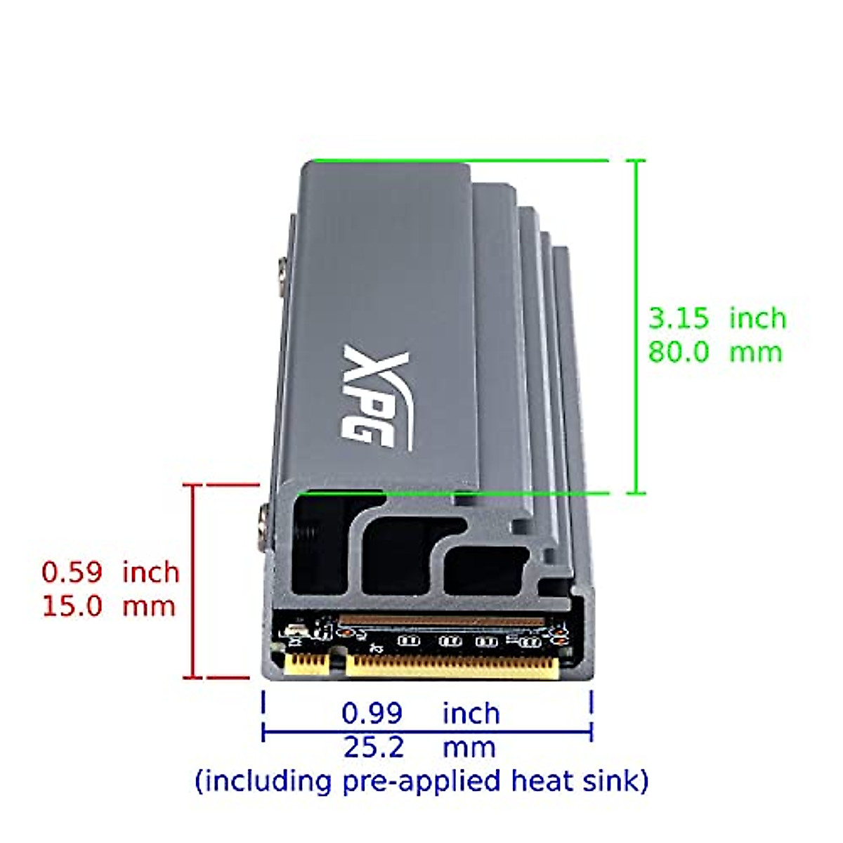 XPG GAMMIX S70 2TB M.2 2280 PCIe Gen4 x4 NVMe 1.4 7400/6800/s Internal SSD (AGAMMIXS70-2T-C)