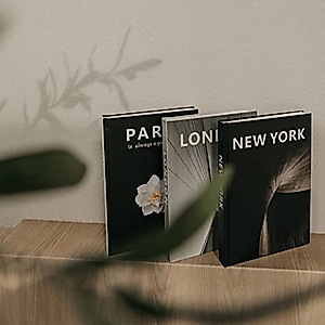 3 Pieces Large Size Fashion Decorative Book,Decorative Hardcover Books, Modern Stack,Fashion Design Book ,Display Books for Coffee Tables/Shelves Black and White Gray Shelf Night Stands Decor