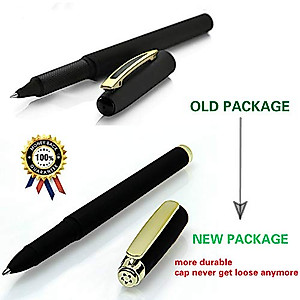 Kihamp Pens,Black lnk Pens Kits,Gel Pens,Office Pen, Black,1.0mm 12-Count (Bold Point, Golden)