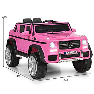 HONEY JOY Ride On Truck, Licensed Mercedes-Benz Maybach G650 Battery Powered Ride On Toys Car, LED Lights, Music, Slow Start, 12V Electric Cars for Kids, Gift for Boys Girls (Blue)