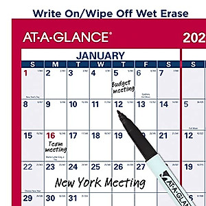 AT-A-GLANCE 2023 Erasable Calendar, Dry Erase Wall Planner, 48" x 32", Jumbo, Vertical/Horizontal, Reversible (PM32628)