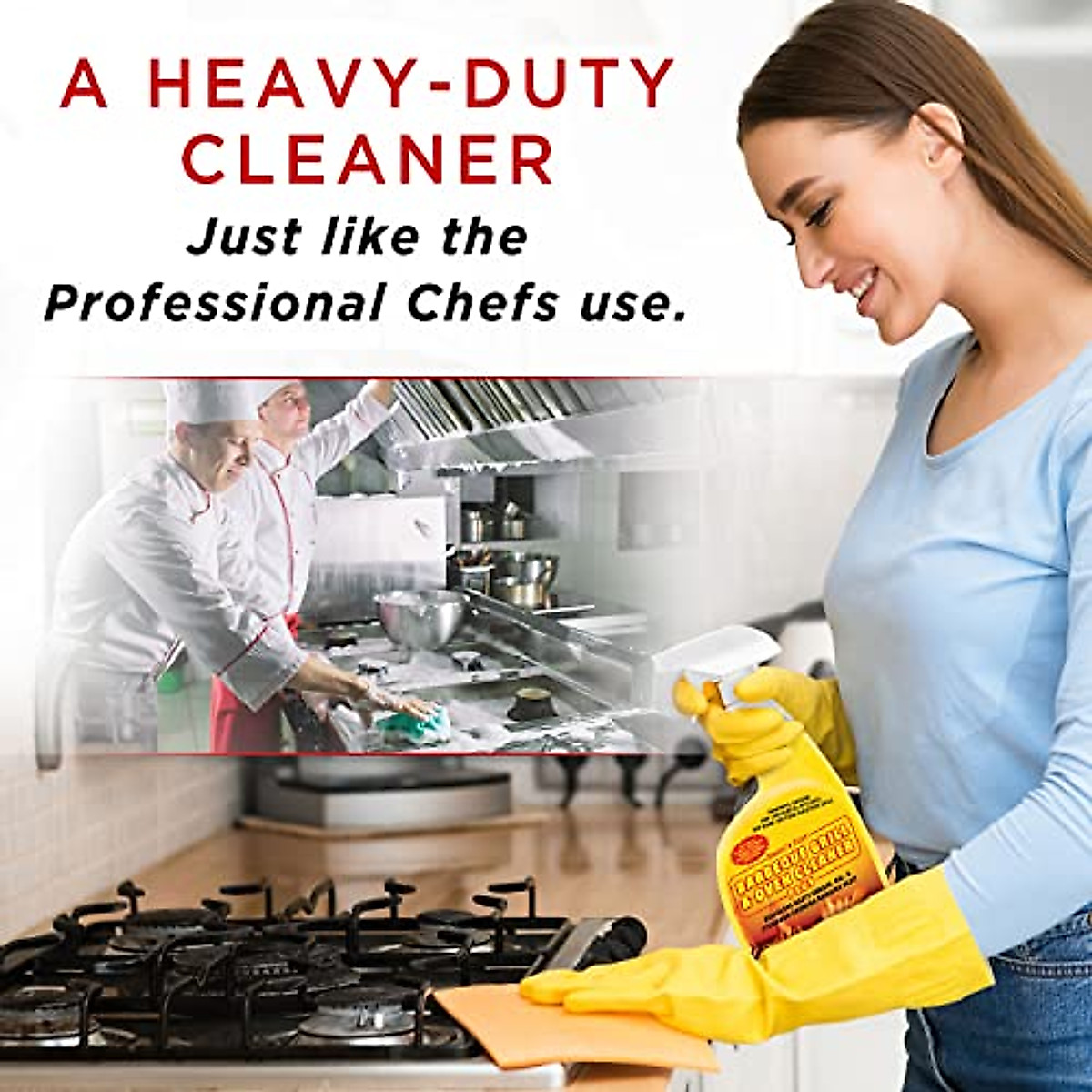 Smart 'n Easy Barbecue Grill & Oven Cleaner Plus - For BBQ Grills, Ovens, Stoves, Drip Pans, Cooktops, Burners, PLUS More! - Removes Oil, Grease, Cooking Remains - Chef's Choice - 22oz Spray