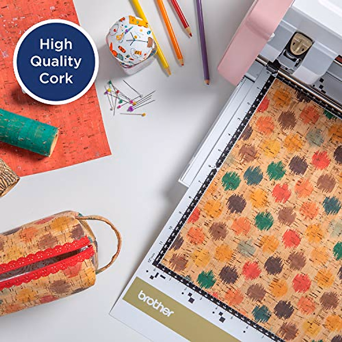 Brother CACORKBK ScanNCut Rolled Cork Fabric Black and Gold Fleck Pattern