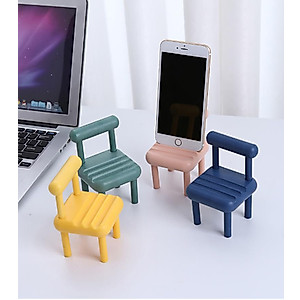 DIY Mini Chair Cell Phone Stand, Candy Color Mobile Phone Holder, Multi-Angle Chair Shape Table Phone Bracket, Compatible with All Mobile Phones, PP Material and Well Made (Pink) -1 Pack