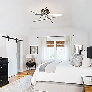 YEEZONE Modern LED Ceiling Light, LED Flush Mount Light, with Memory Remote Control Dimmable 3000K-6500K for Dining Room, Living Room, Kitchen, Bedroom, Office (Black)