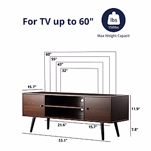 Cozy Castle Mid Century Modern TV Stand for 55 60 inch TV Entertainment Center with Storage Media TV Console Table for Living Room Bedroom and Office