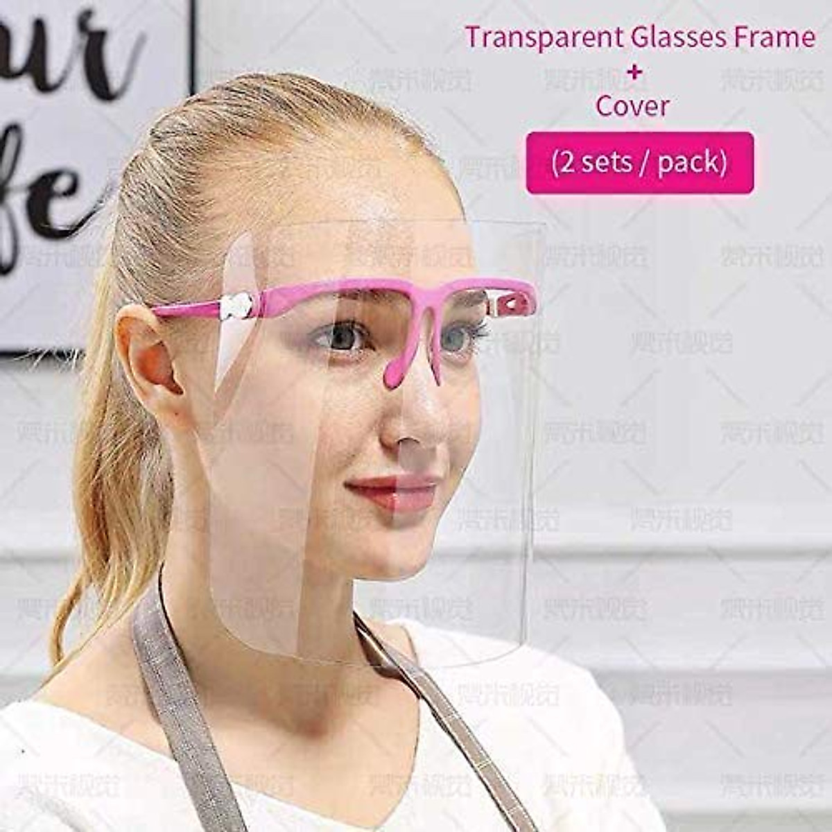 VWMYQ PCS Face Shield Protector, Clear, 2 Sets per Pack