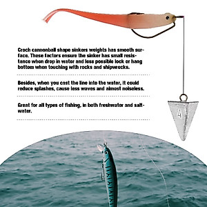 Croch Pyramid Sinkers Fishing Weights for Saltwater 1oz 2oz 3oz 4oz