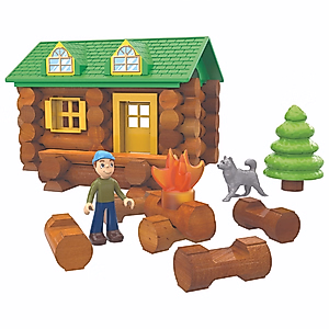 LINCOLN LOGS-On The Trail Building Set-59 Pieces-Real Wood Logs - Ages 3+ - Best Retro Building Gift Set for Boys/Girls-Creative Construction Engineering-Top Blocks Game Kit - Preschool Education Toy
