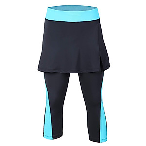ANIVIVO Women Tennis Legging,Skirted Capri Leggings Tennis Pants for Women& Skirted Leggings(Apart Skirts,L)