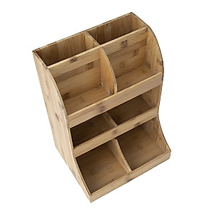 Mind Reader Coffee Condiment Station, Countertop Organizer, Coffee Bar, Rayon from Bamboo, 11.25" L x 9" W x 15.75" H, Brown