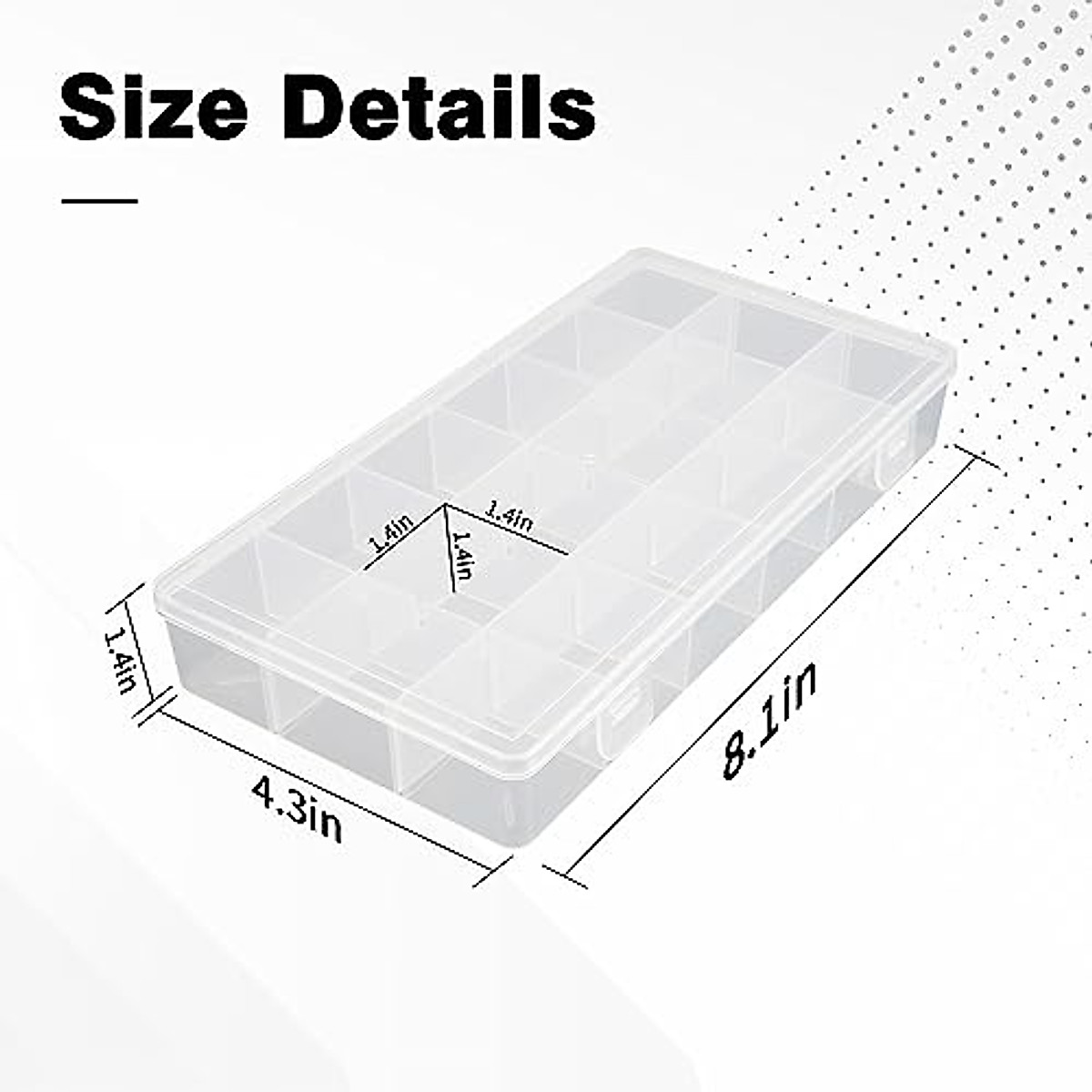 Craft Organizers And Storage Box 18 Grids Clear Plastic Bead Organizer Clear Storage Containers With Adjustable Dividers Tackle Box Organizers And Storage Plastic Storage Containers Organizer Box