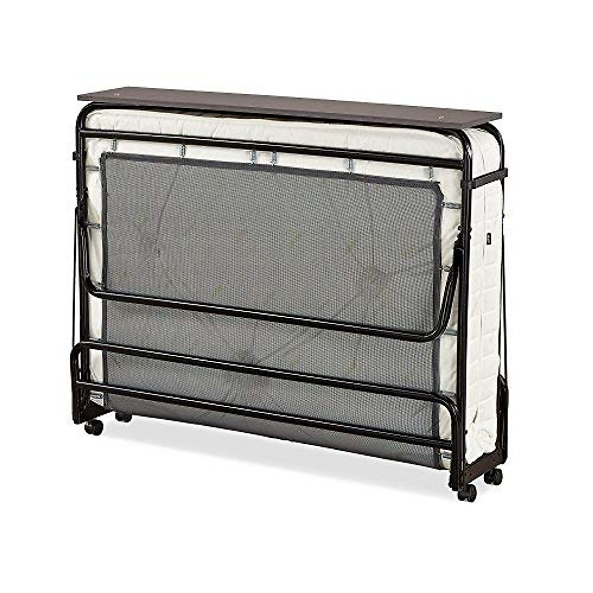 Jay-Be Visitor Folding Guest Bed with Micro e-Pocket Spring Mattress, Oversize, Black/White