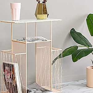 Magazine & Newspaper Baskets Magazine Rack Balcony Multi-Layer Wrought Iron Flower Stand Office Creative Bookshelf Floor-Standing Book Organizer Sofa Leisure Coffee Table