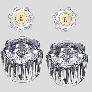 Bathroom Faucet Handles,Bathtub Shower Knob Replacement, Hot and Cold Faucet Replacement Handles Compatible with Delta/Delex Faucets (with Screwdriver)