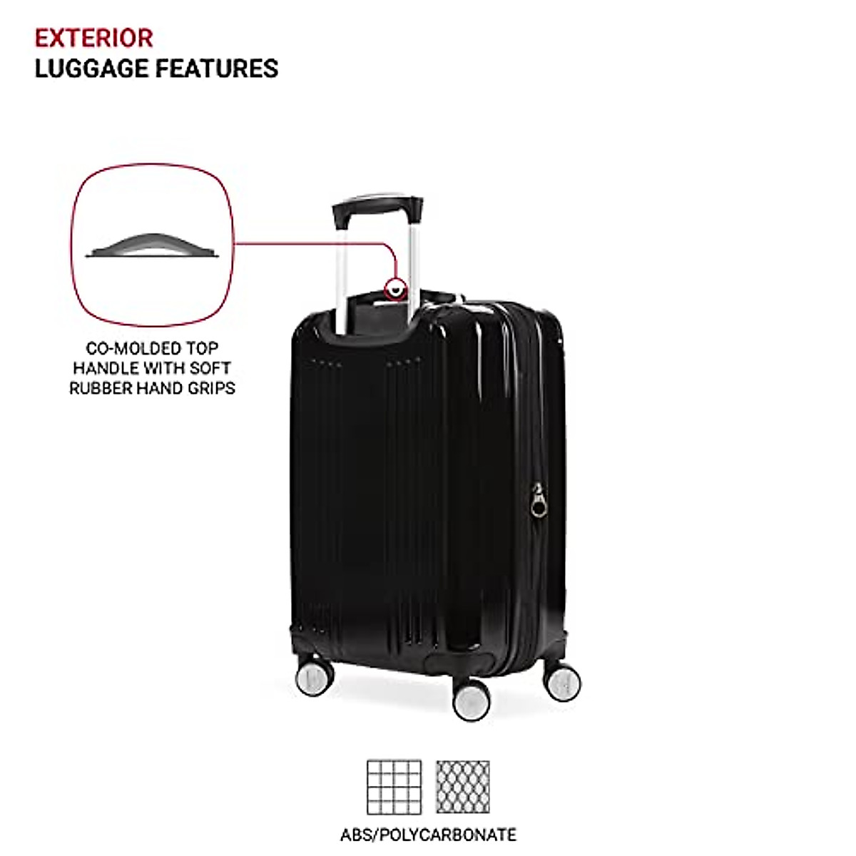 SwissGear 7786 Hardside Expandable Luggage with Spinner Wheels, Black, Carry-On 20-Inch