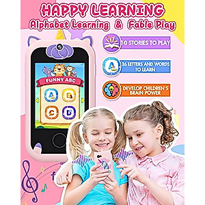 Joozfee Kids Smart Phone for Girls Unicorns Gifts for Girls Toys 8-10 Years Old Phone Touchscreen Learning Toy Christmas Birthday Gifts for 3 4 5 6 7 8 9 Year Old Girls with 8G SD Card (Unicorns)