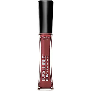 L’Oreal Paris Makeup Infallible 8 Hour Hydrating Lip Gloss, Sangria, 0.21 Fl Oz