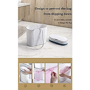 Columbia Star 2.5 Gallon Automatic Trash Can, Will Fit Any Narrow Space, Oval Shape Smart Garbage can, Perfect for Home, Bathroom, Kitchen, Office. (White)