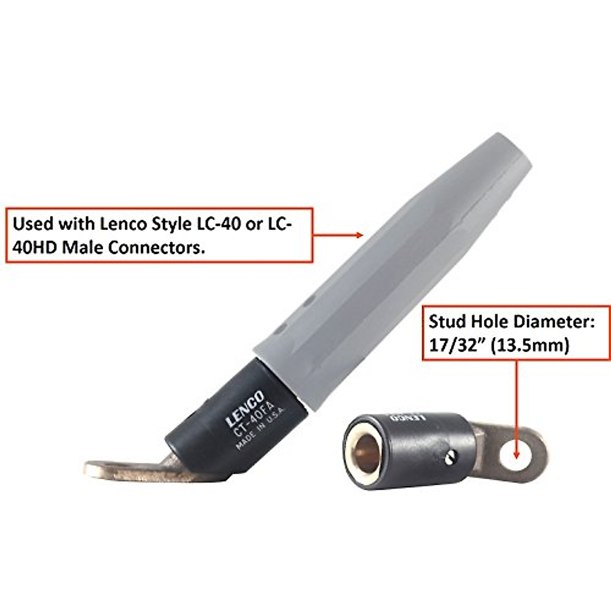 Lenco Connector Terminal CT-40FA - Attaches welder´s stud to LC-40 Cable Connectors (2 PACK)