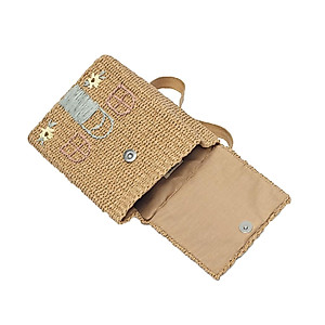 CEMDER Kids Handbag Backpack Girls Straw Woven Funny Bag Student School Cute Little House Mini Backpack