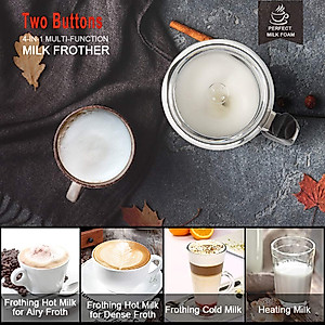 Secura Electric Milk Frother, Automatic Milk Steamer Warm or Cold Foam Maker for Coffee, Cappuccino, Latte, Stainless Steel Milk Warmer with Strix Temperature Controls