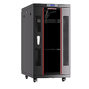 Server Rack - Locking Cabinet - Network Rack Cabinet Enclosure - 27U - Rack Mount - 32 Inch Deep - Server Cabinet - on Casters - Rack Shelf - Cooling Fan - Thermostat - Sysracks - SRF