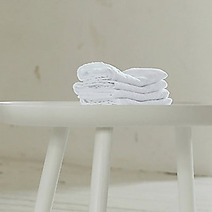 LinenMe Wash Cloths x4 100% Linen , 12 by 12-Inch, Optical White