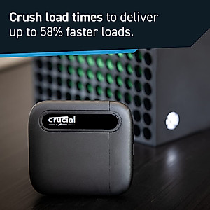 Crucial X6 2TB Portable SSD with USB-A adapter - Up to 800MB/s - PC and Mac - USB 3.2 External Solid State Drive - CT2000X6SSD9