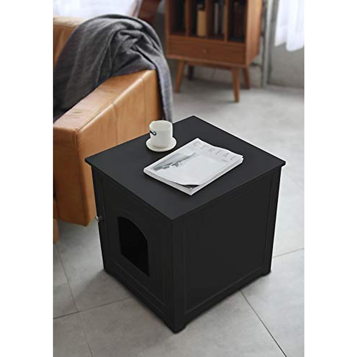 zoovilla Kitty Litter Loo – Hidden Litter Box Furniture, Black