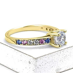 EQUALLI Transgender Pride Las Vegas Ring in 14K White Gold (Size: 6)