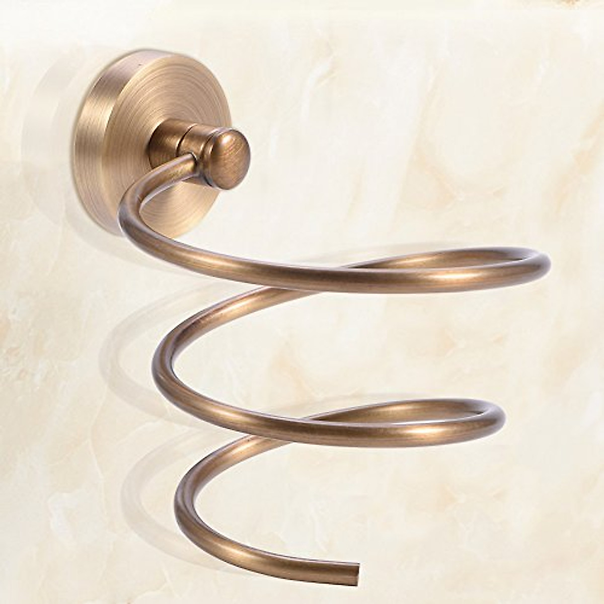 Weojeviy Hair Dryer Holder, Brass Wall Mount Blow Dryer Holder, Antique Hair Dryer Shelf Wall Mount Solid Brass Storage Rack Bathroom Organizer Shelf, Hidden Installation