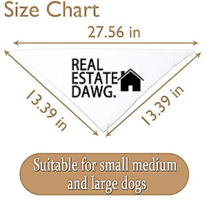 JXGZSO 1 Piece Real Estate Dawg Dog Bandana Funny Realtor Dog Bandana Gift (Estate Dawg D)