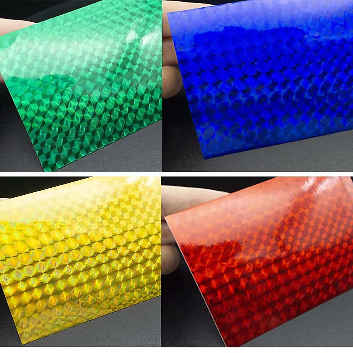 Fish Scale Sticker 20 PCS 5 Colors 7.3x10cm DIY Holographic Laser Sticker Fishing Lure Stickers Stereoscopic Adhesive Film Flash Tape Reflective Tackle