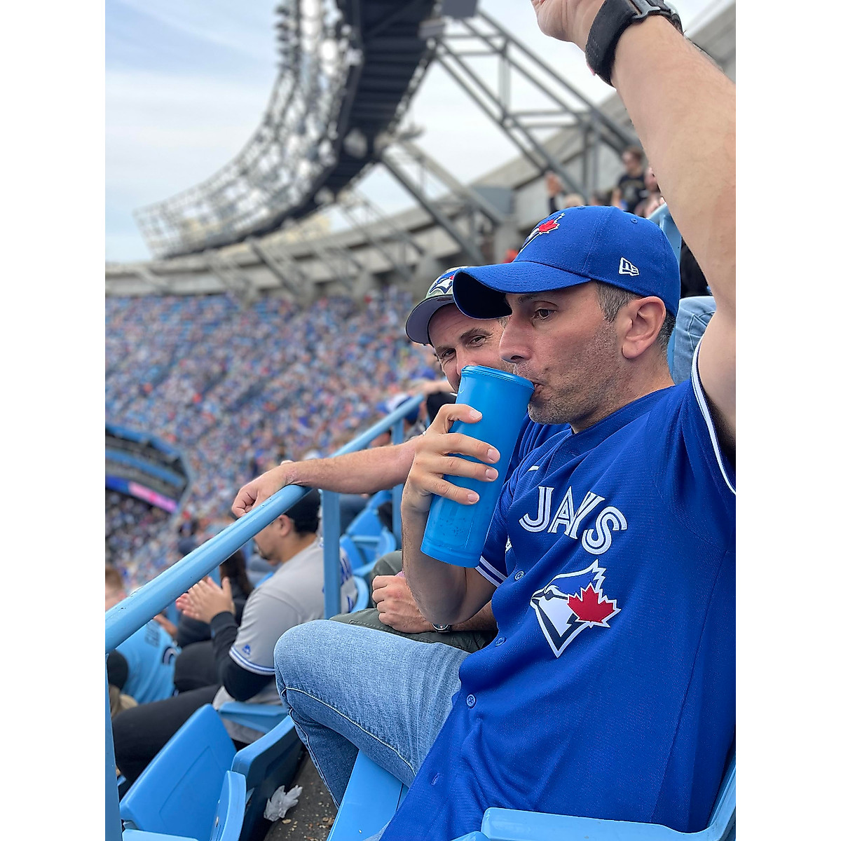 The LoudCup 20 oz Tumbler + Stadium Horn with Snap-Fit Lid (Bluejay Blue) - Insulated Cup Reusable Water Bottle Coffee Travel Mug - Worlds Loudest Cup for Game Day