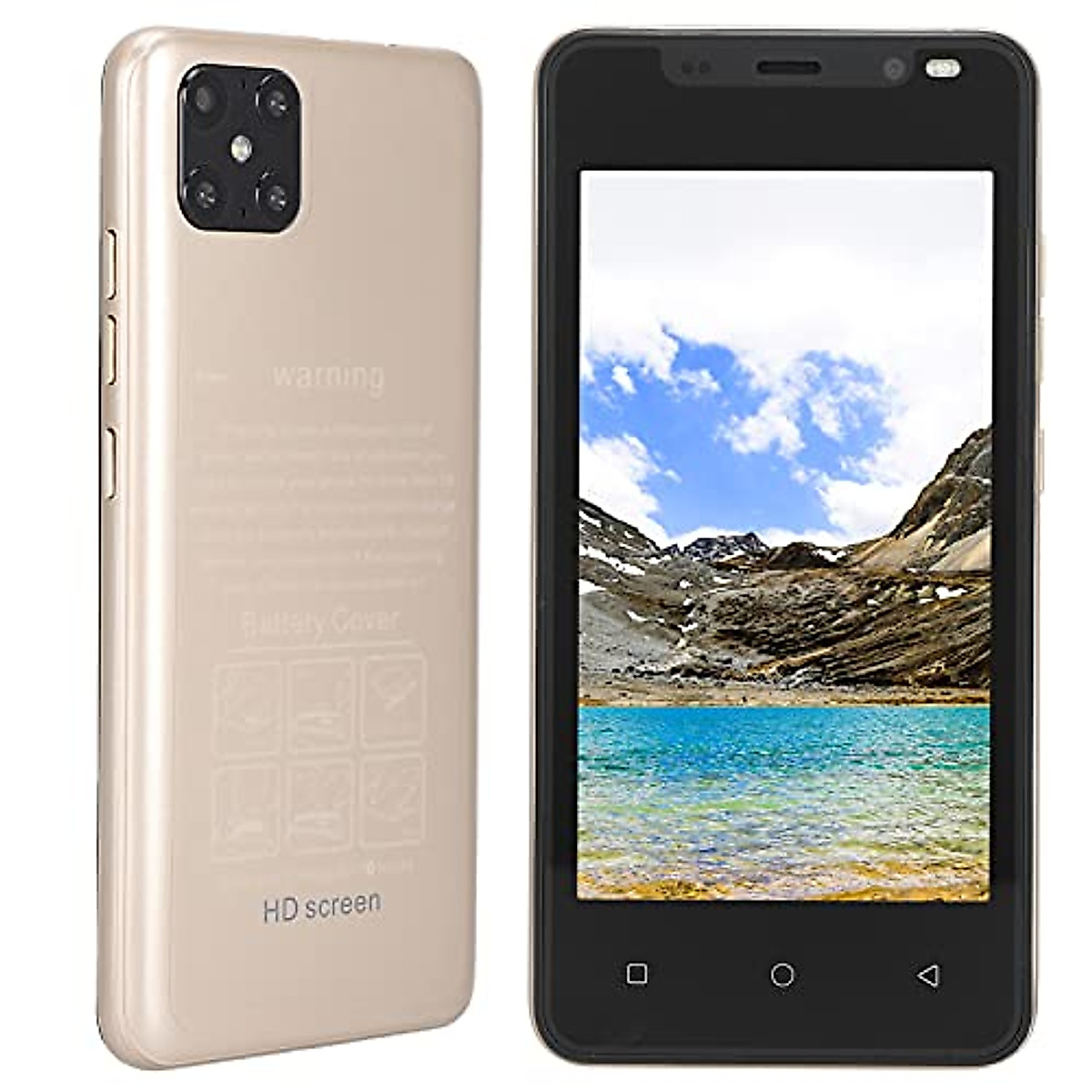 Bewinner IP12 Pro Unlocked Cellphone, 512MB 4GB Dual Cards Dual Standby 3G Smartphone Support Expansion 128GB Memory Card for Android Unlocked Smartphone (Gold)