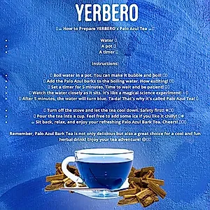 Yerbero - Palo Azul 4oz (141.7g) Herbal Tea | Kidneywood (Blue Stick) Te Herbal | Makes 40+ Cups | Wildcrafted Kidney Wood Tea | All Natural Tea, non-GMO.