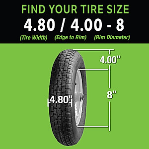 Slime 30012 Inner Tube for wheelbarrows, Lawn Mowers, Trailers, Tractors, Golf Carts, 4-Wheelers and More, Extra Strong, Includes Self-Sealing Sealant, Heavy Duty, Replacement, 4.80/4.0-8"