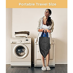 Travel Laundry bags, 2 Pack [Upgraded] Dirty Laundry Travel Bag, Foldable Dirty Clothes Bag for Traveling, Washable and Small Laundry Bag with Handles for Suitcase, Gym, Camping