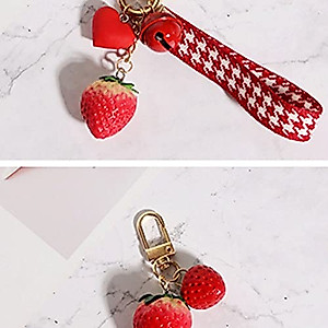 PRETYZOOM Strawberry Design Key Ring Bag Pendant Key Holder Hanging Ornament