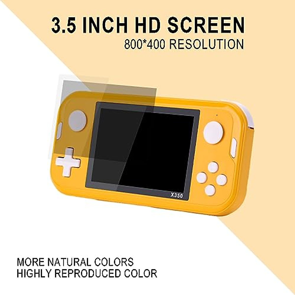 Portable Game Console Retro Handheld Game Console 700+ Classic Game 10 Classic Emulator HD IPS Screen Support Player Function Best Childhood Memories-Yellow